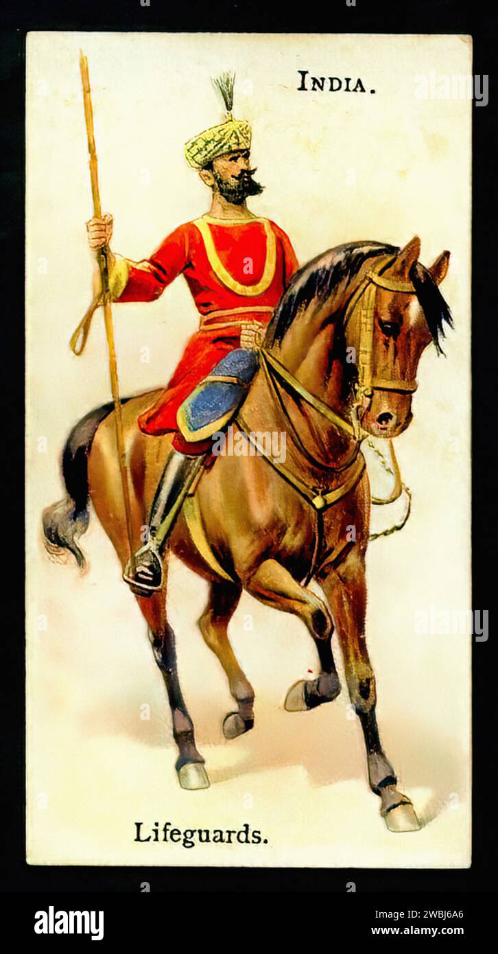 India Lifeguards - Vintage Cigarette Card Illustration Stock Photo - Alamy