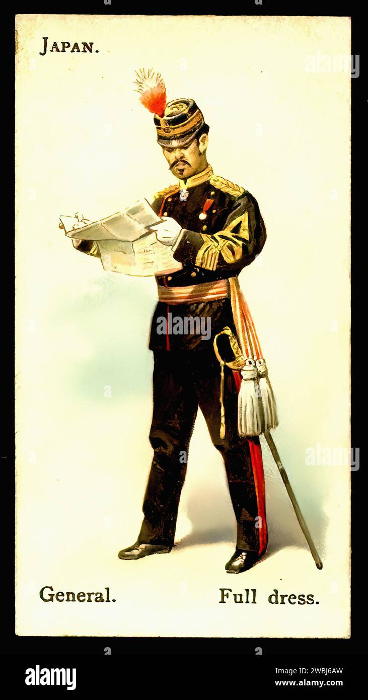 Japanese General - Vintage Cigarette Card Illustration Stock Photo - Alamy
