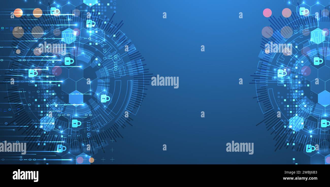 Secure digital background. Virtual confidential, programming protection ...