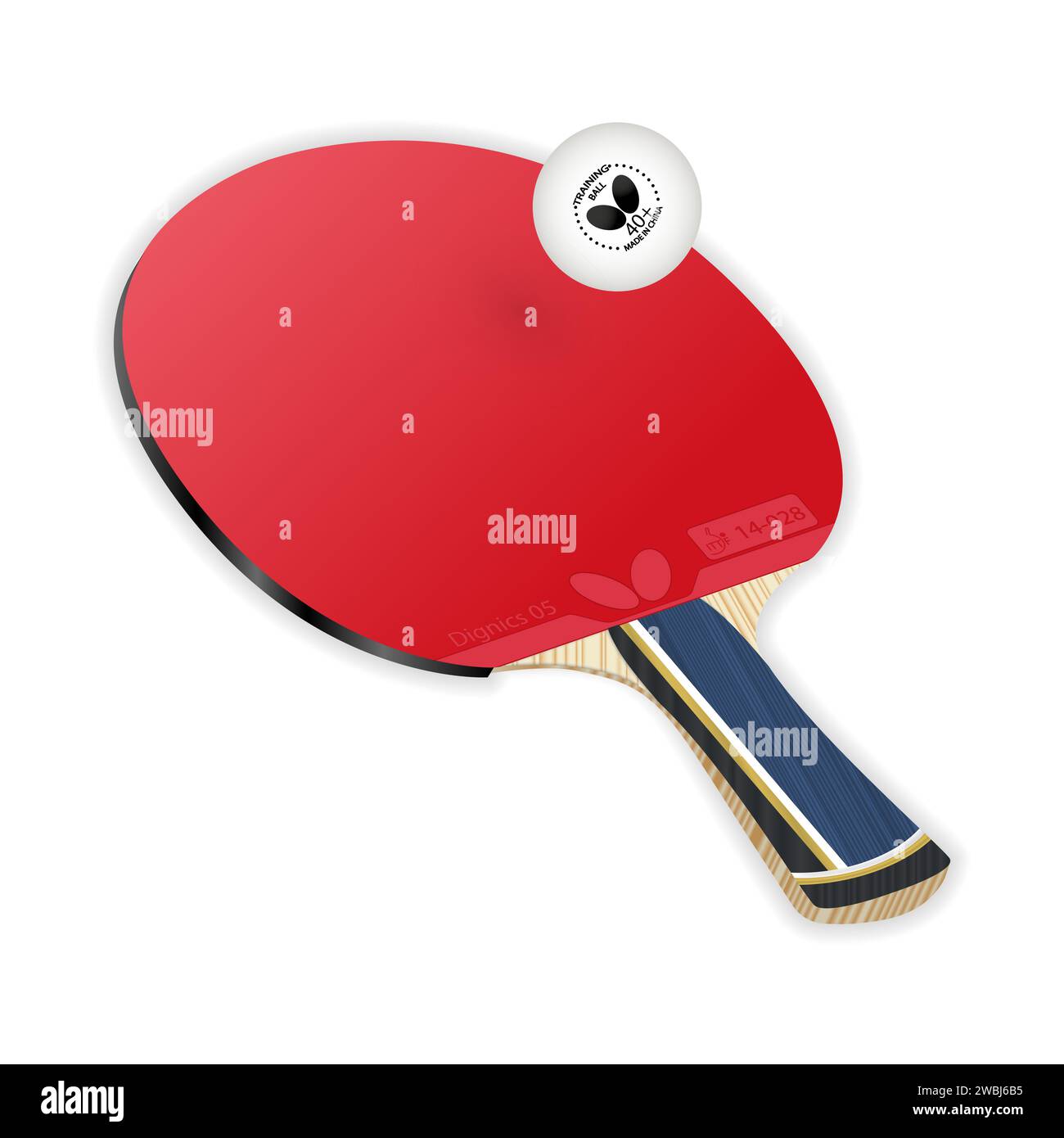 Realistic tennis racket. Rackets for table tennis. Ping pong. Butterfly ...