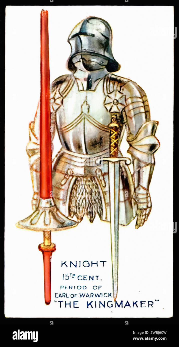 Knights Suit of Armour 15th Century - Vintage Cigarette Card ...