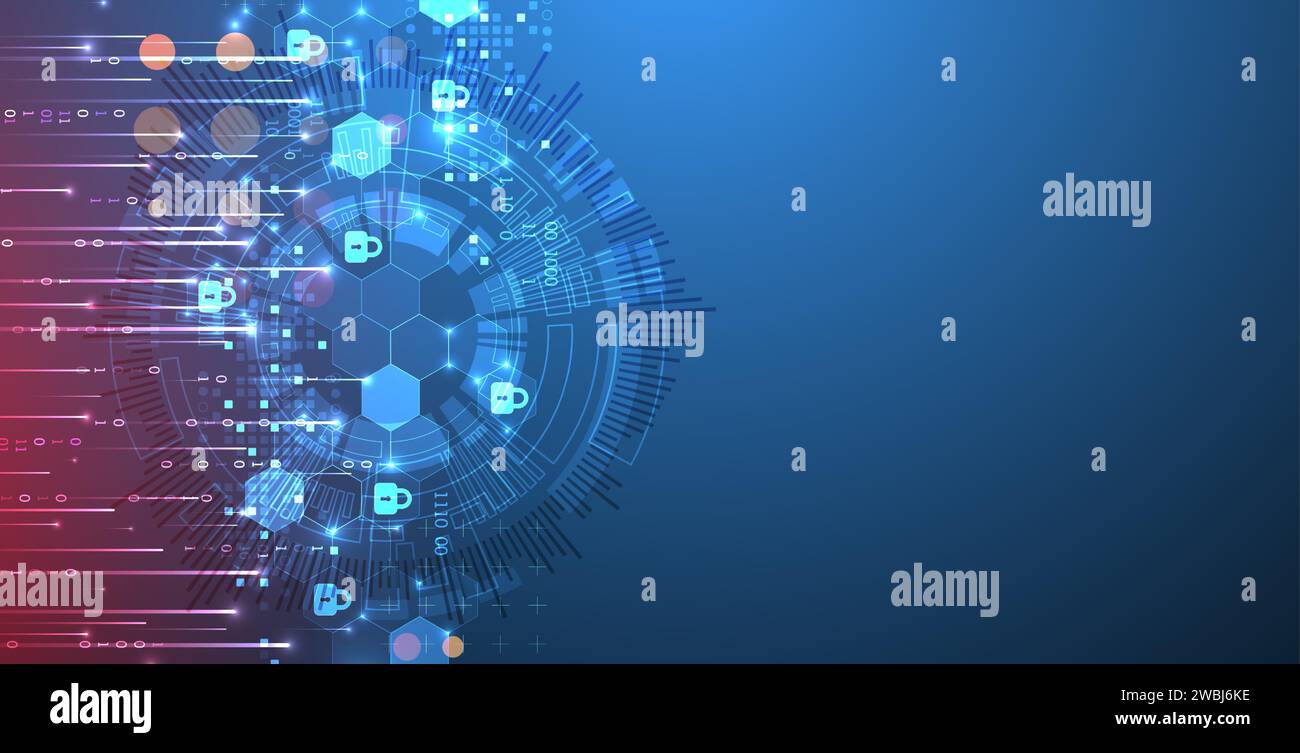 Secure digital background. Virtual confidential, programming protection ...