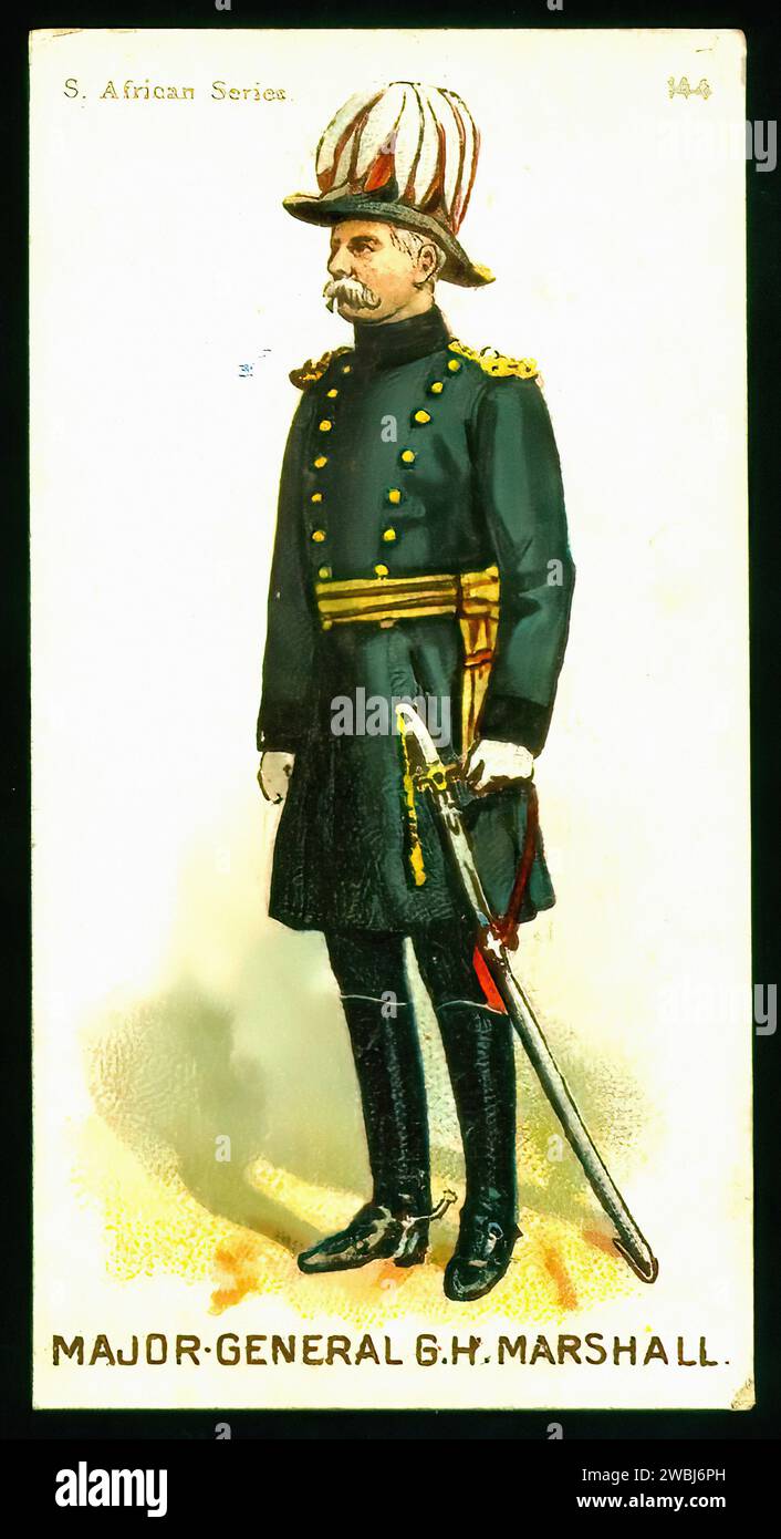Major-General Marshall - Vintage Cigarette Card Illustration Stock ...