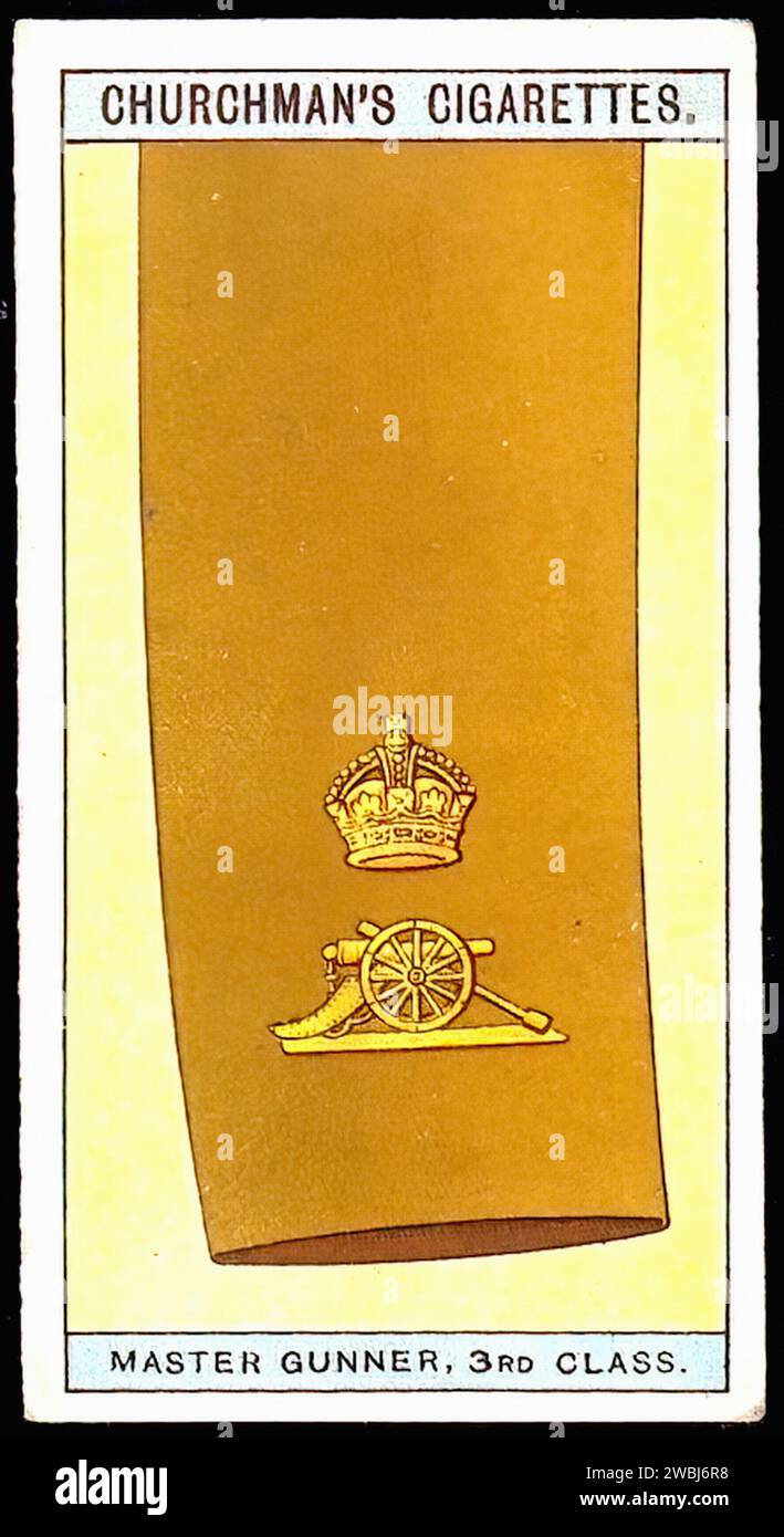 Master Gunner, 3rd Class - Vintage Cigarette Card Illustration Stock ...