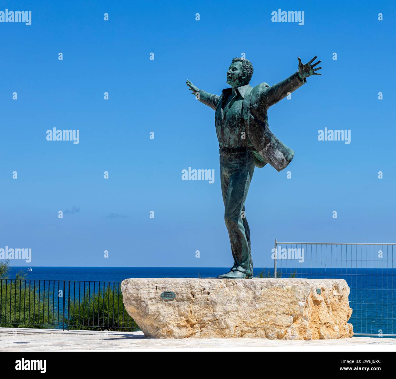 POLIGNANO A MARE, ITALY, JULY 11, 2022 - The Statue of Domenico Modugno ...