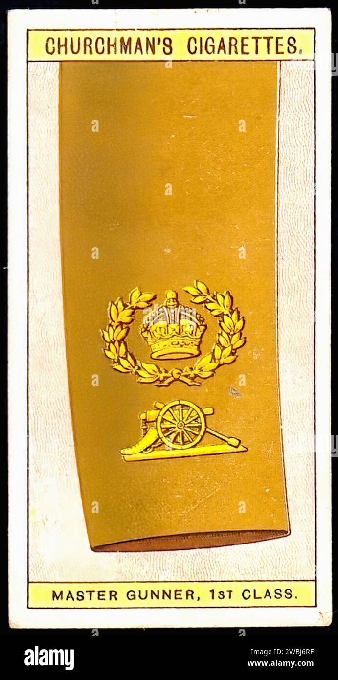 Master Gunner, 1st Class - Vintage Cigarette Card Illustration Stock ...