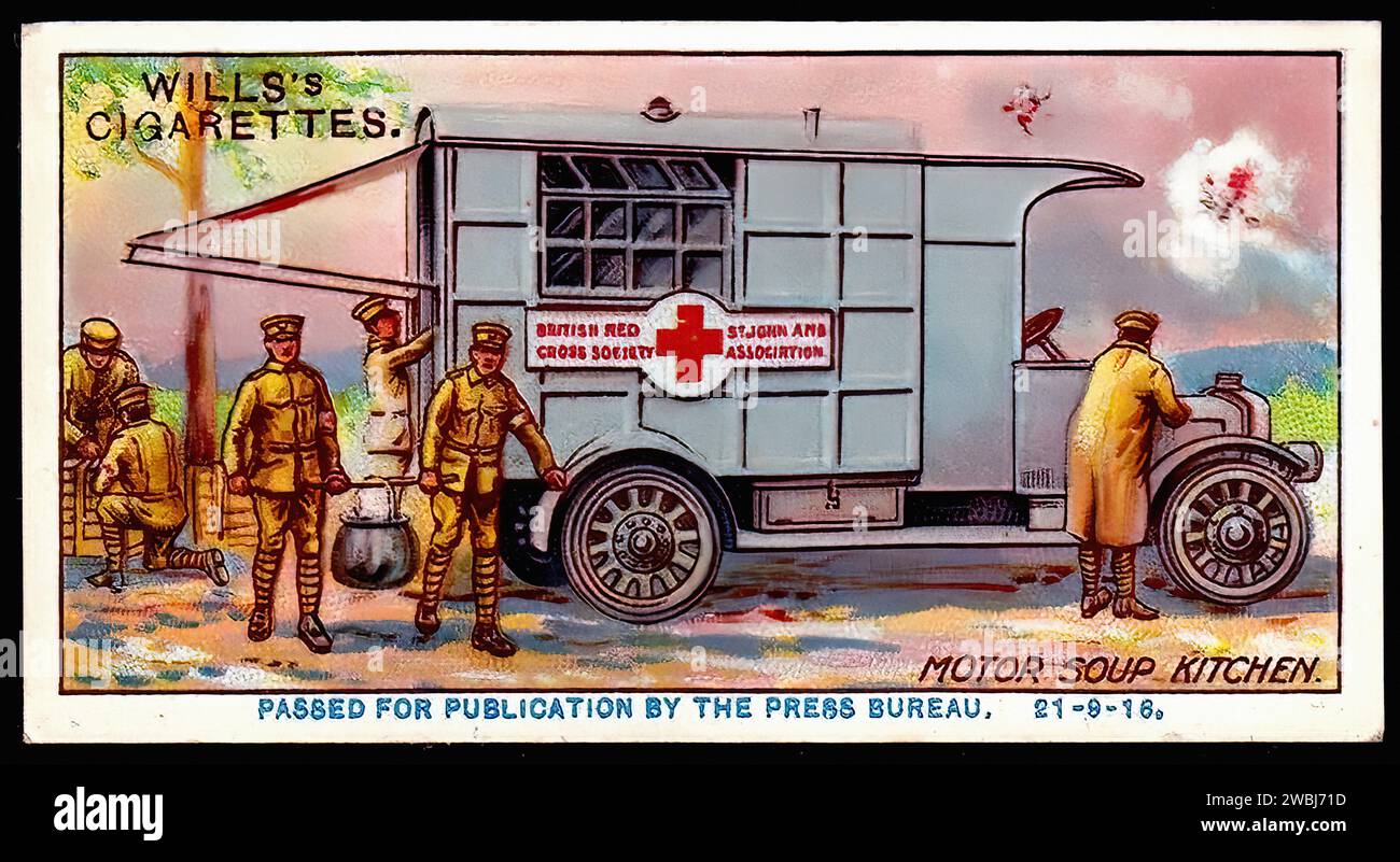 Motor Soup Kitchen - Vintage Cigarette Card Illustration Stock Photo ...