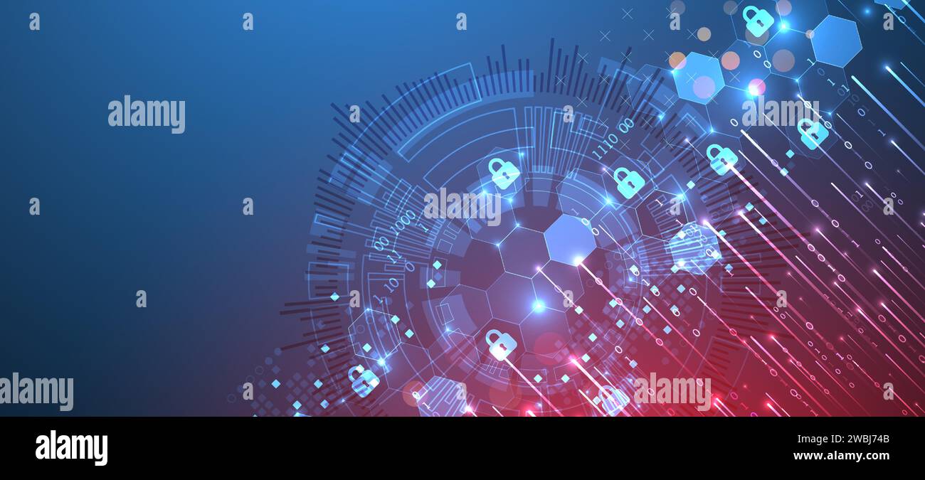 Secure digital background. Virtual confidential, programming protection ...