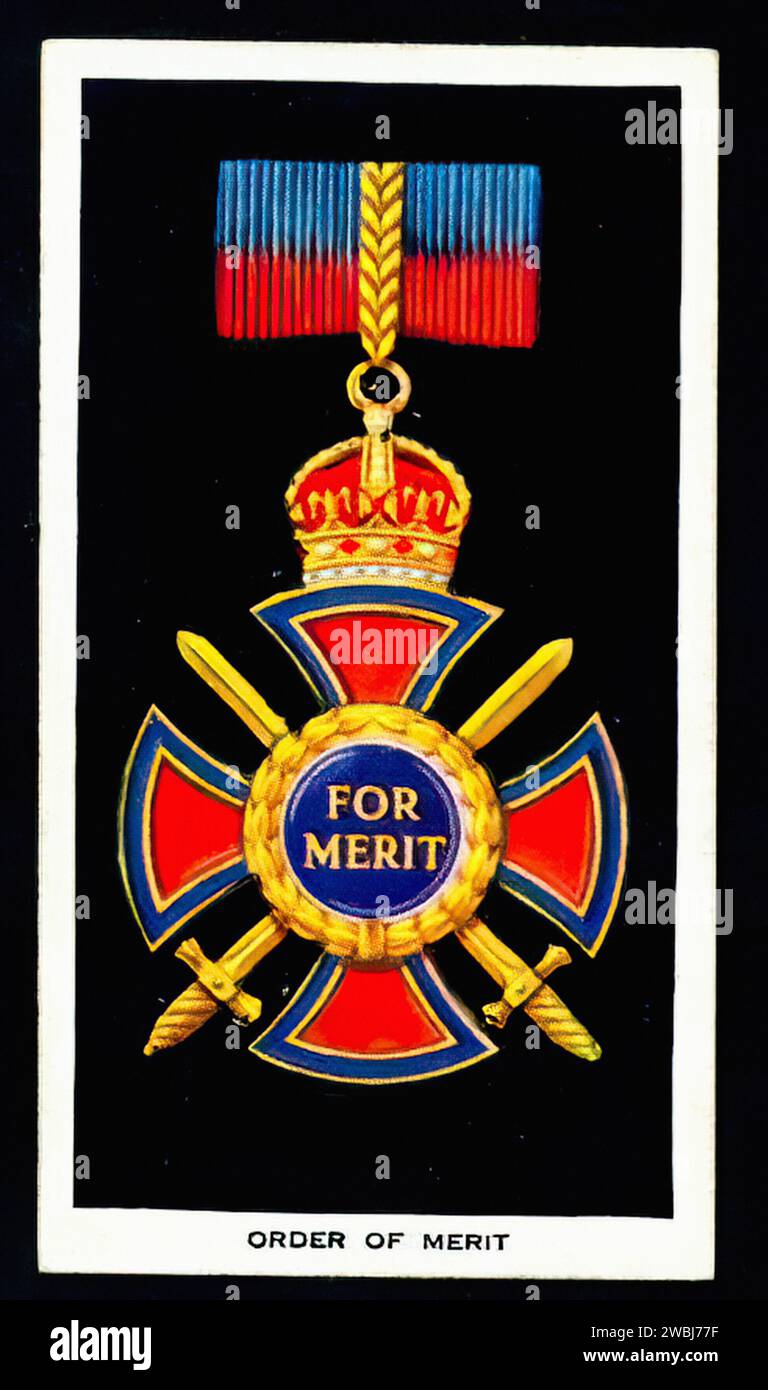 Order of Merit - Vintage Cigarette Card Illustration Stock Photo - Alamy
