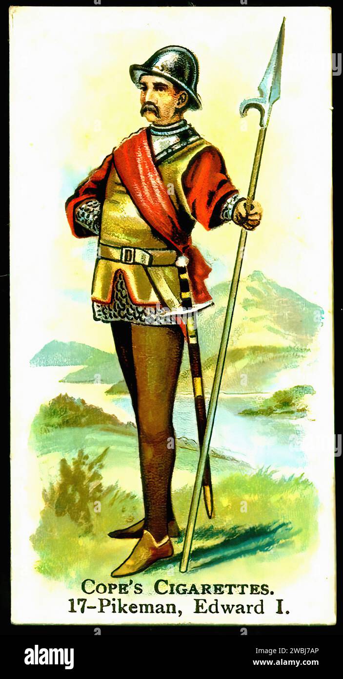 Pikeman, 1272 - Vintage Cigarette Card Illustration Stock Photo - Alamy