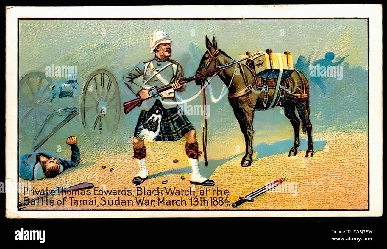 Private Thomas Edwards VC - Vintage Cigarette Card Illustration Stock ...
