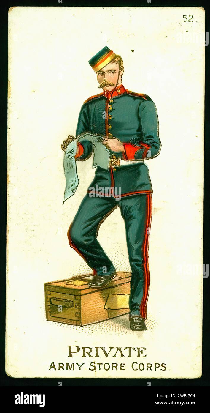 Private, Army Service Corps - Vintage Cigarette Card Illustration Stock ...