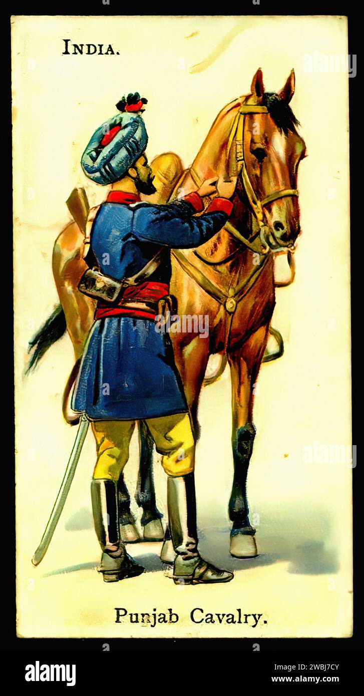 Punjab Cavalry - Vintage Cigarette Card Illustration Stock Photo - Alamy