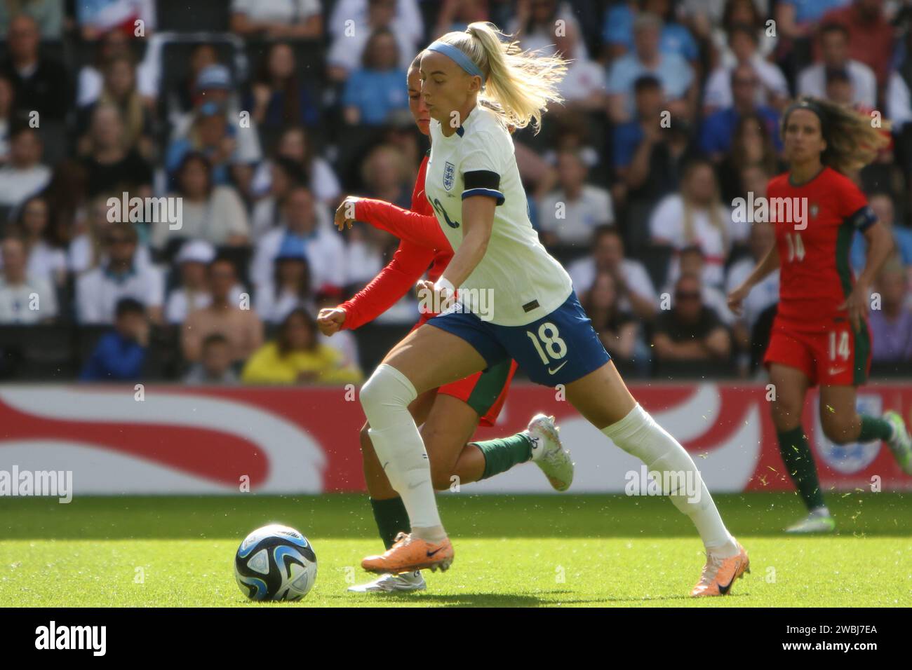 Chloe Kelly during England Lionesses women's football team v Portugal ...