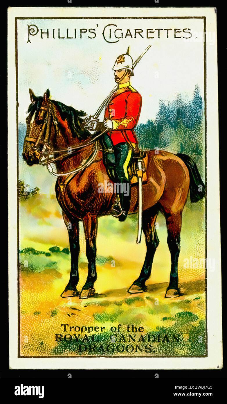Royal Canadian Dragoons - Vintage Cigarette Card Illustration Stock ...