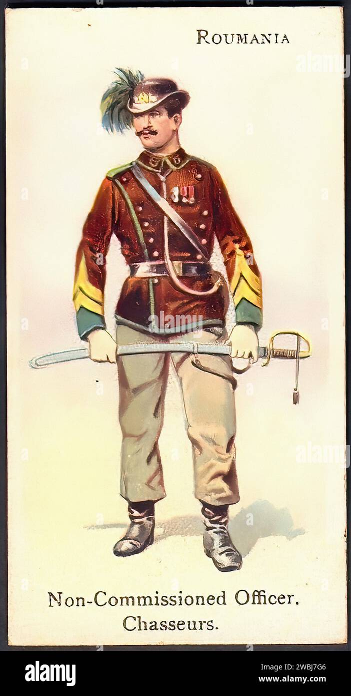 Roumanian NCO - Vintage Cigarette Card Illustration Stock Photo - Alamy