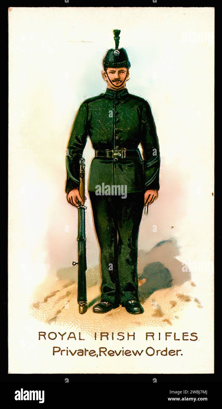 Royal Irish Rifles - Vintage Cigarette Card Illustration Stock Photo ...