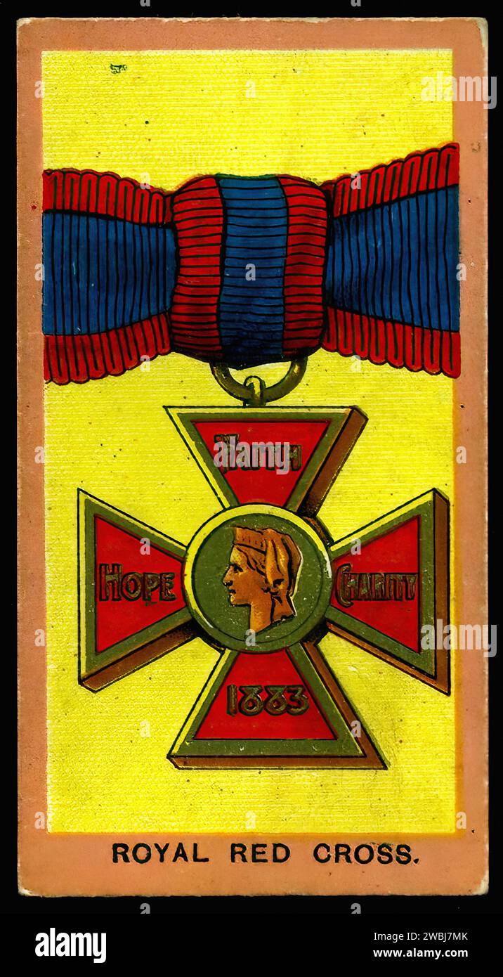 Royal Red Cross Medal 001 - Vintage Cigarette Card Illustration Stock ...