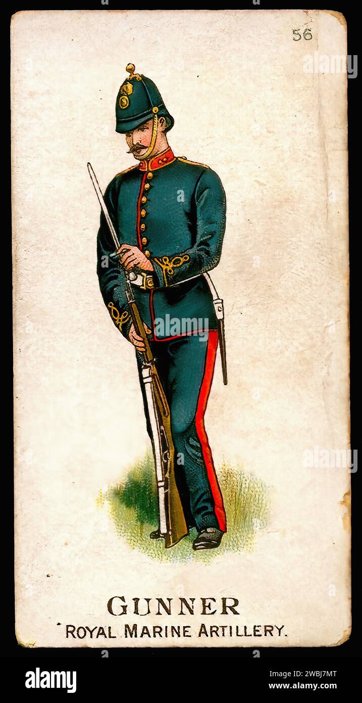 Royal Marine Gunner - Vintage Cigarette Card Illustration Stock Photo ...
