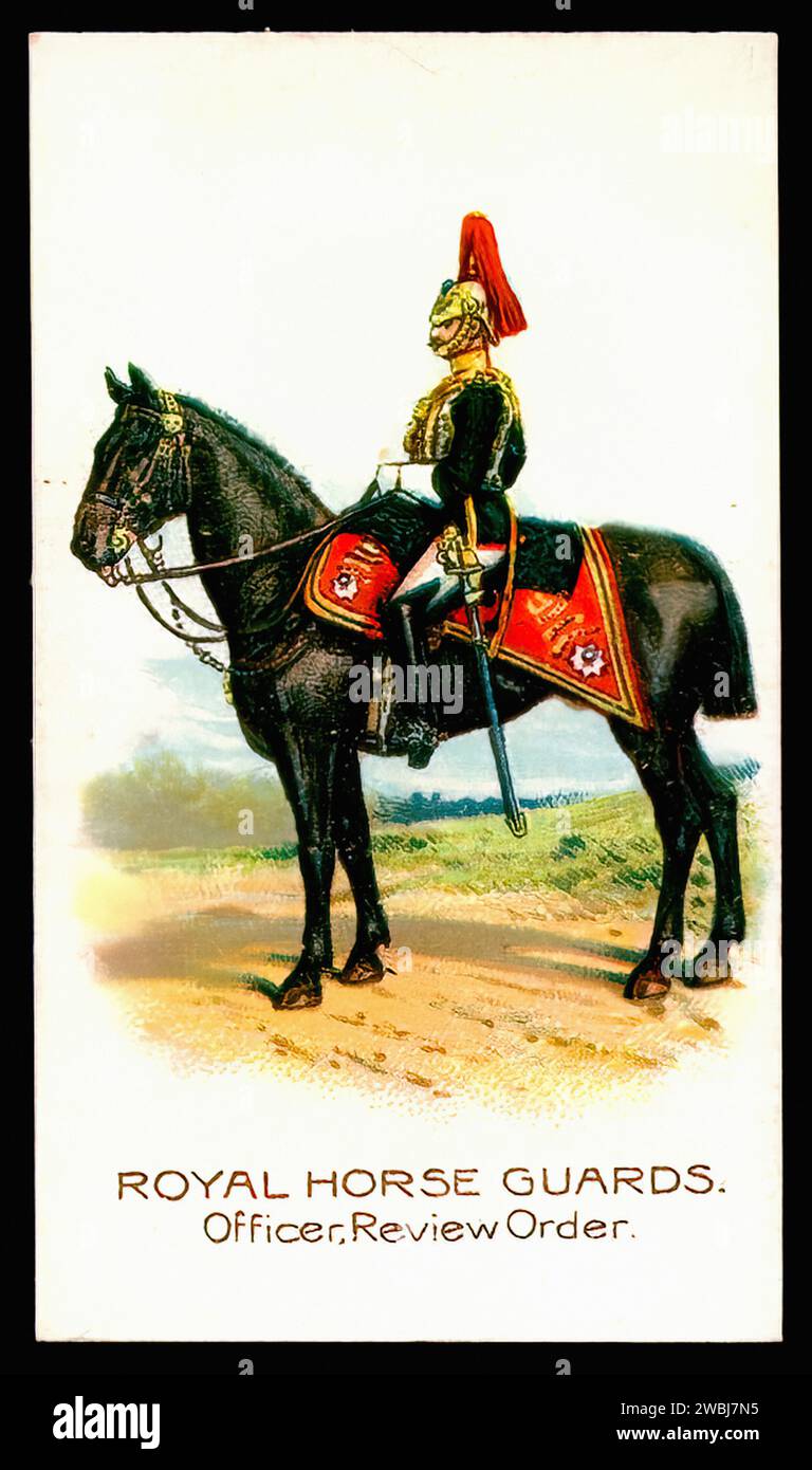 Royal Horse Guards Officer - Vintage Cigarette Card Illustration Stock ...