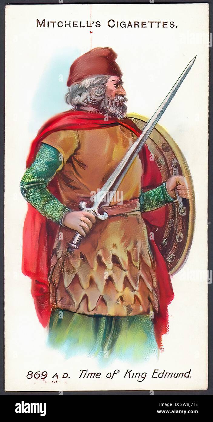 Saxon Warrior - Vintage Cigarette Card Illustration Stock Photo - Alamy