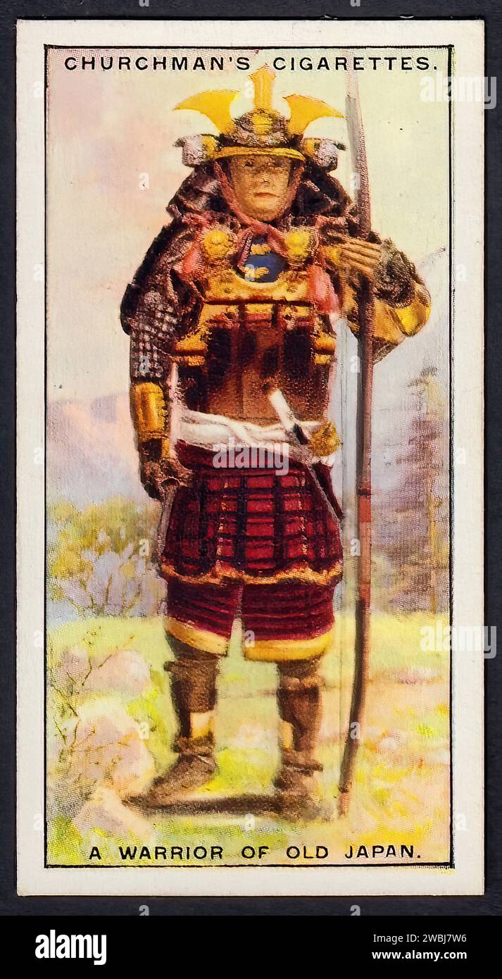 Samurai Warrior - Vintage Cigarette Card Illustration Stock Photo - Alamy