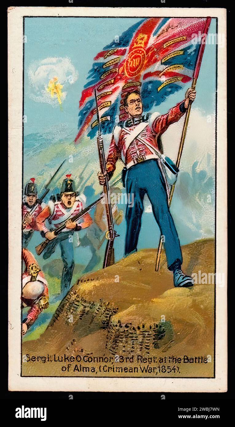 Sergeant Luke O'Connor VC - Vintage Cigarette Card Illustration Stock ...