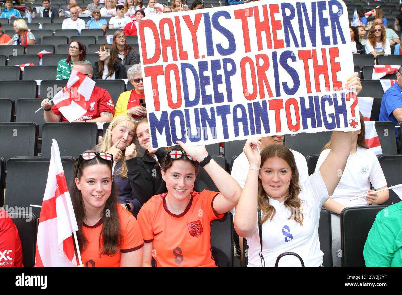 Fans at England Lionesses women's football team v Portugal, at Stadium ...