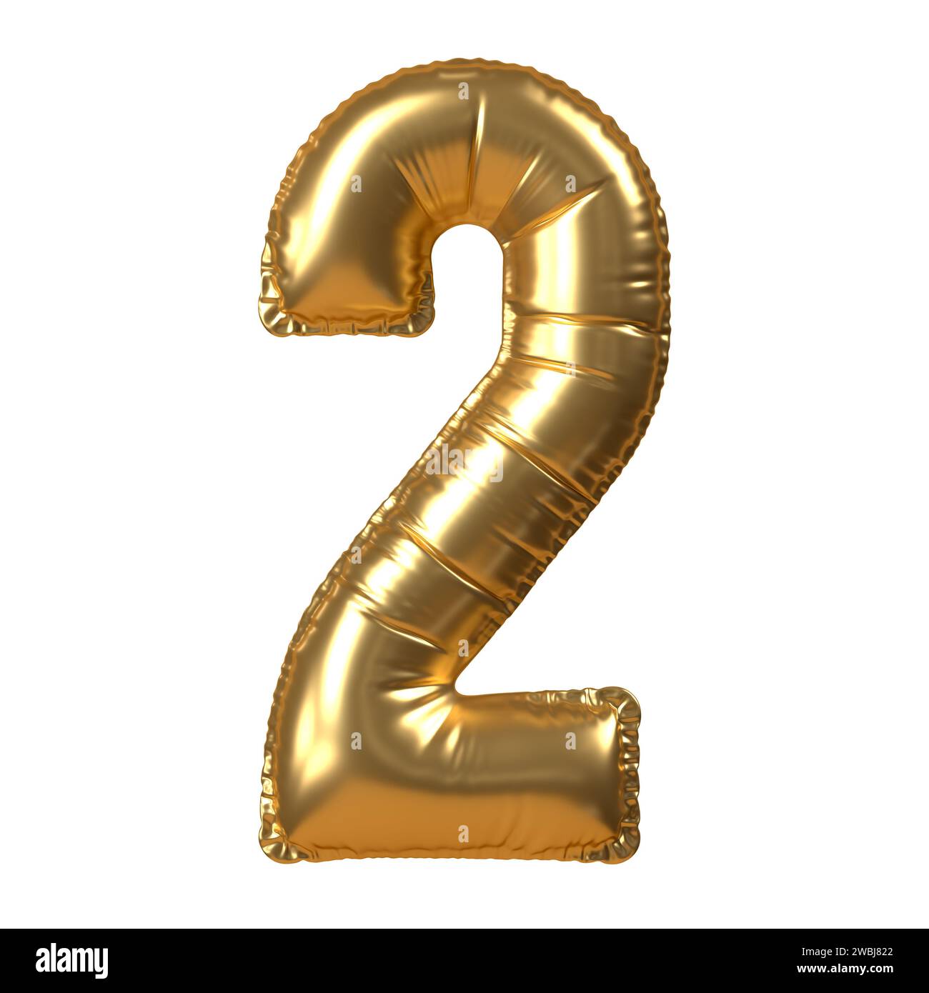 Gold Balloon Number 2 Stock Photo - Alamy