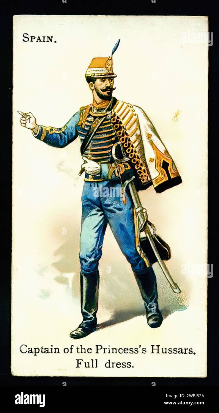 Spanish Captain - Vintage Cigarette Card Illustration Stock Photo - Alamy