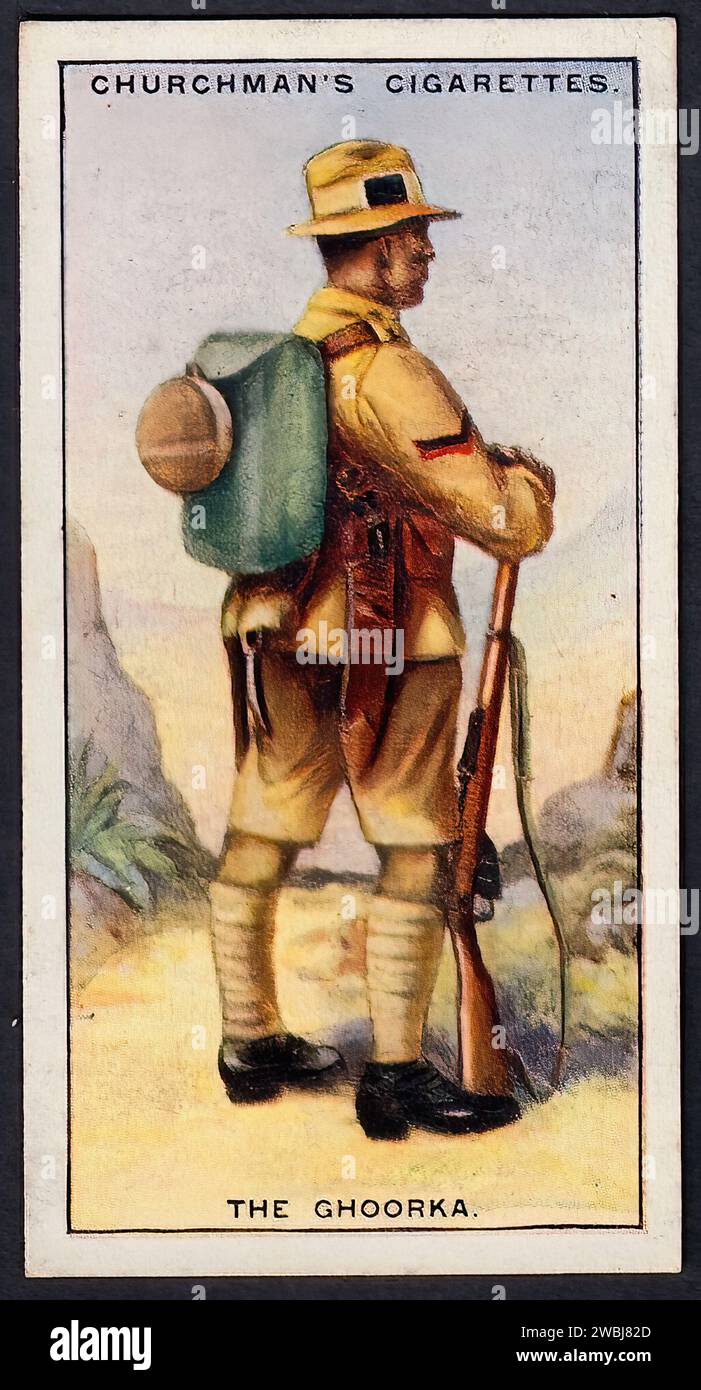 The Ghoorka (Gurkha) - Vintage Cigarette Card Illustration Stock Photo ...