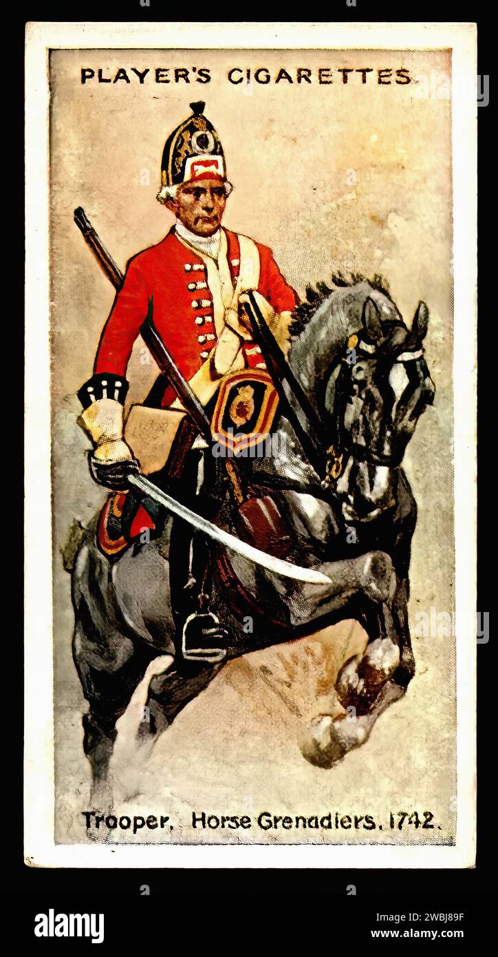Trooper, Horse Grenadiers, 1742 - Vintage Cigarette Card Illustration ...