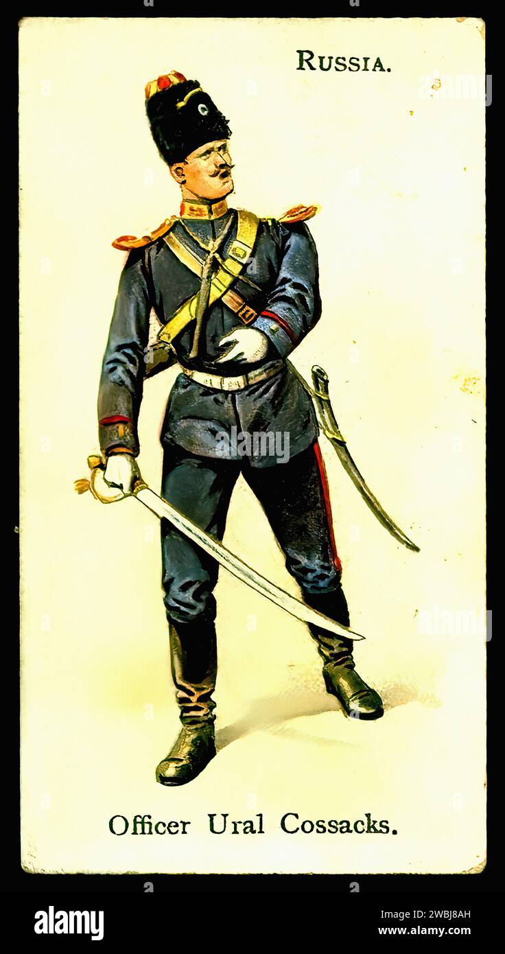 Ural Cossack - Vintage Cigarette Card Illustration Stock Photo - Alamy