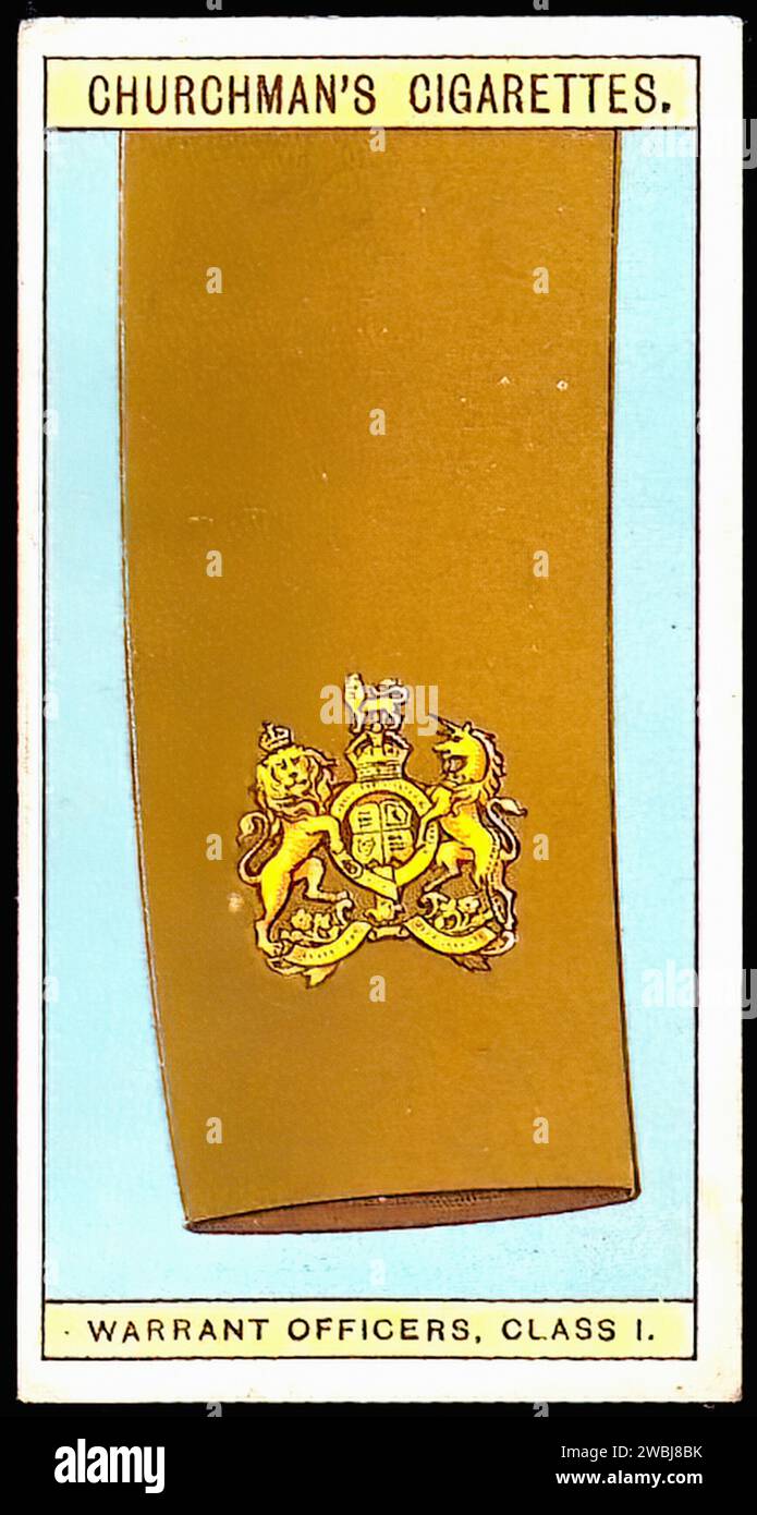 Warrant Officers, Class I - Vintage Cigarette Card Illustration Stock ...
