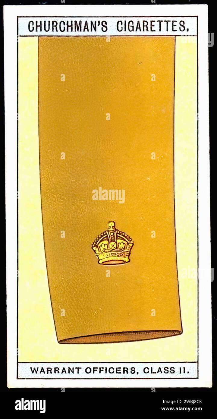 Warrant Officers, Class II - Vintage Cigarette Card Illustration Stock ...