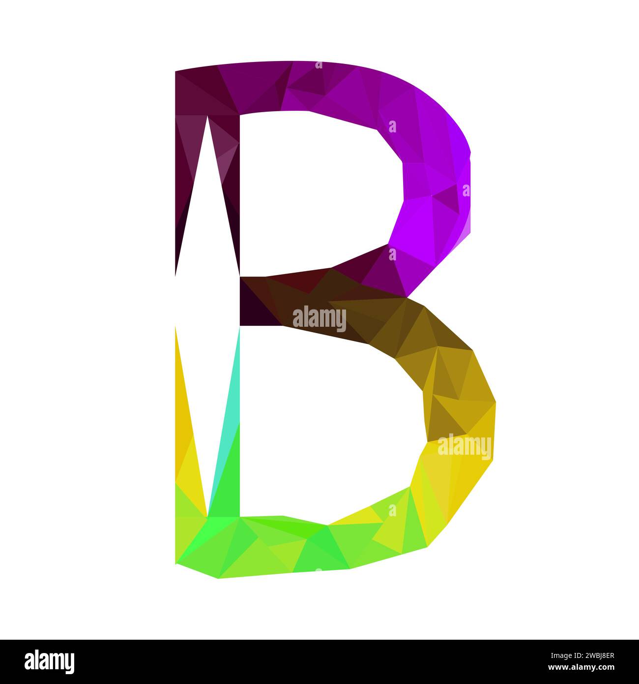 Polygonal letter B logo. Mosaic of alphabet. Triangles, Letter from geometric shapes Stock ...