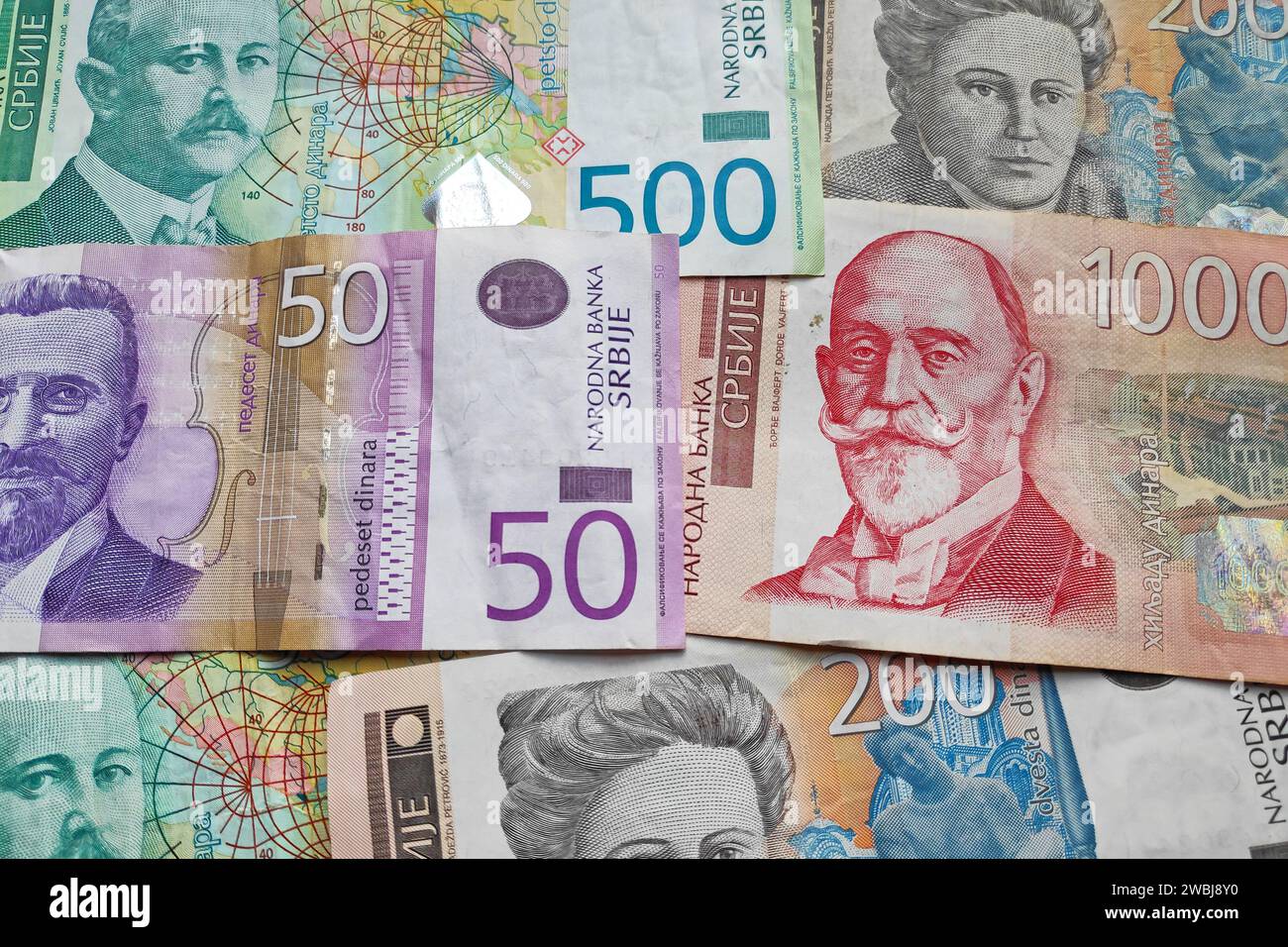 Stack of Serbian dinar banknotes as background Stock Photo - Alamy