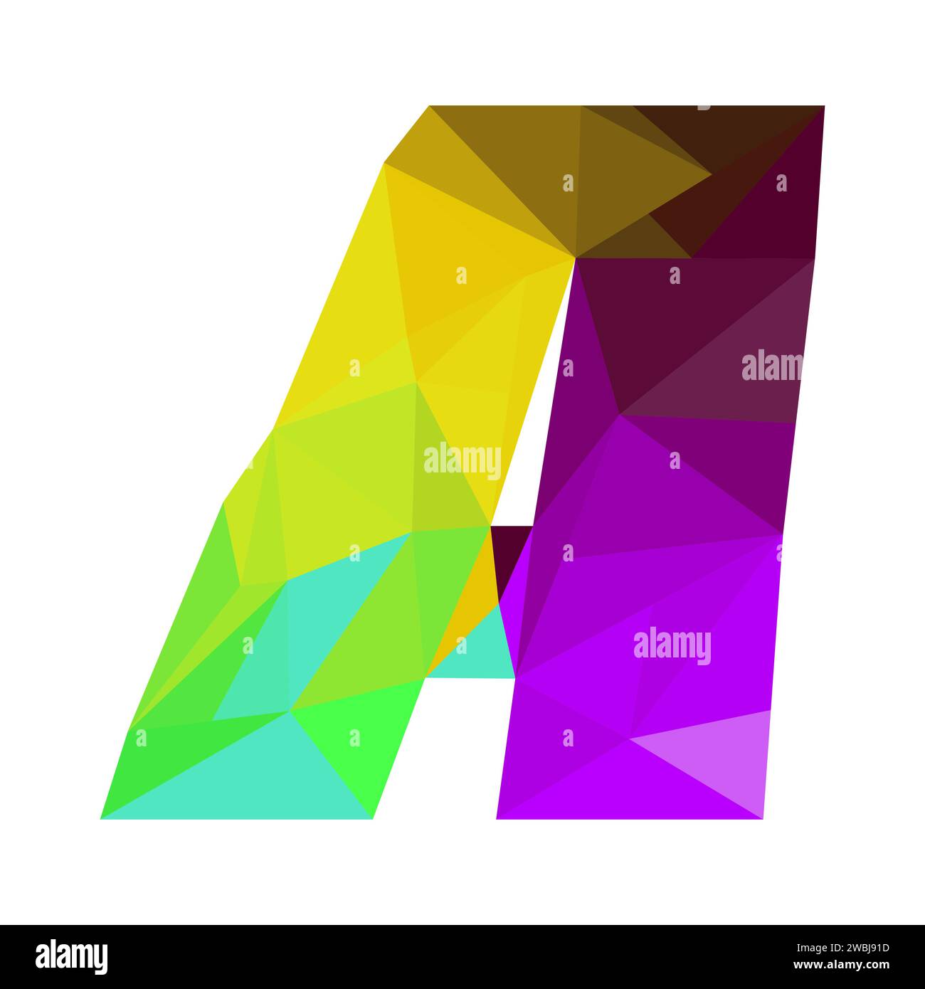 Polygonal letter A logo. Mosaic of alphabet. Triangles, Letter from geometric shapes Stock ...