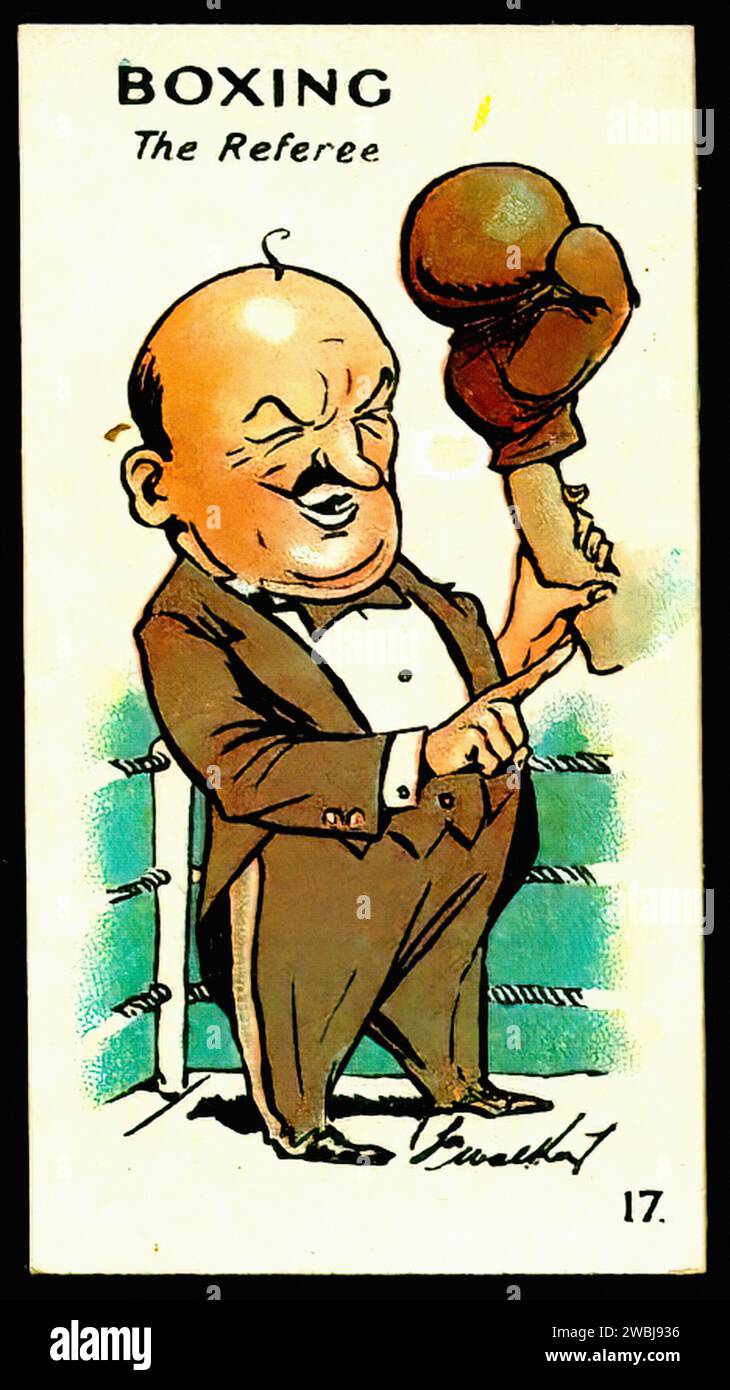 Boxing Referee - Vintage Cigarette Card Illustration Stock Photo - Alamy