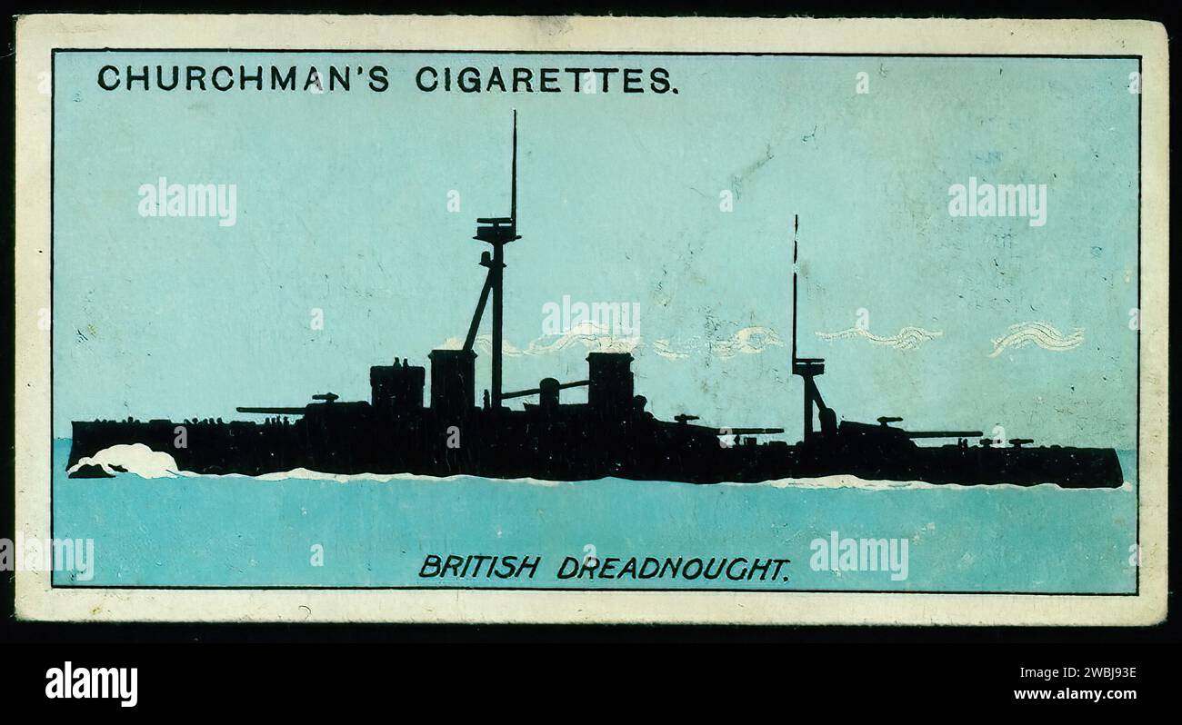 British Dreadnought - Vintage Cigarette Card Illustration Stock Photo ...