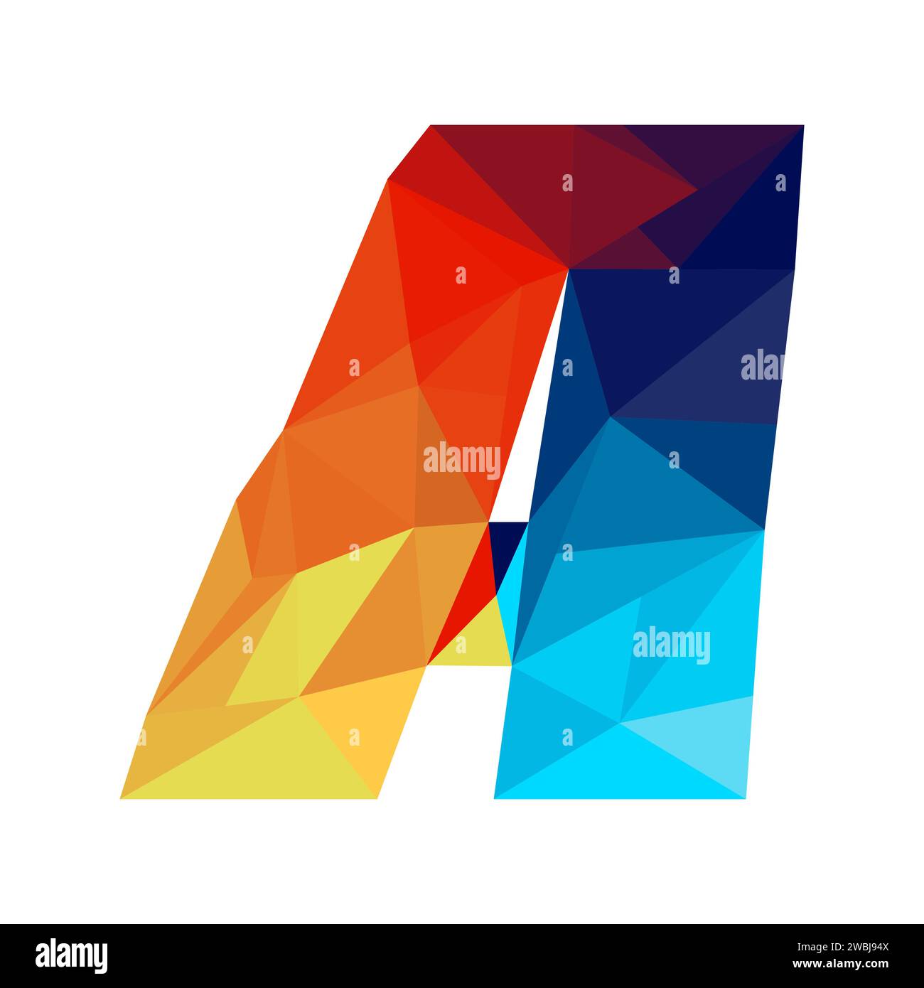 Polygonal letter A logo. Mosaic of alphabet. Triangles, Letter from geometric shapes Stock ...