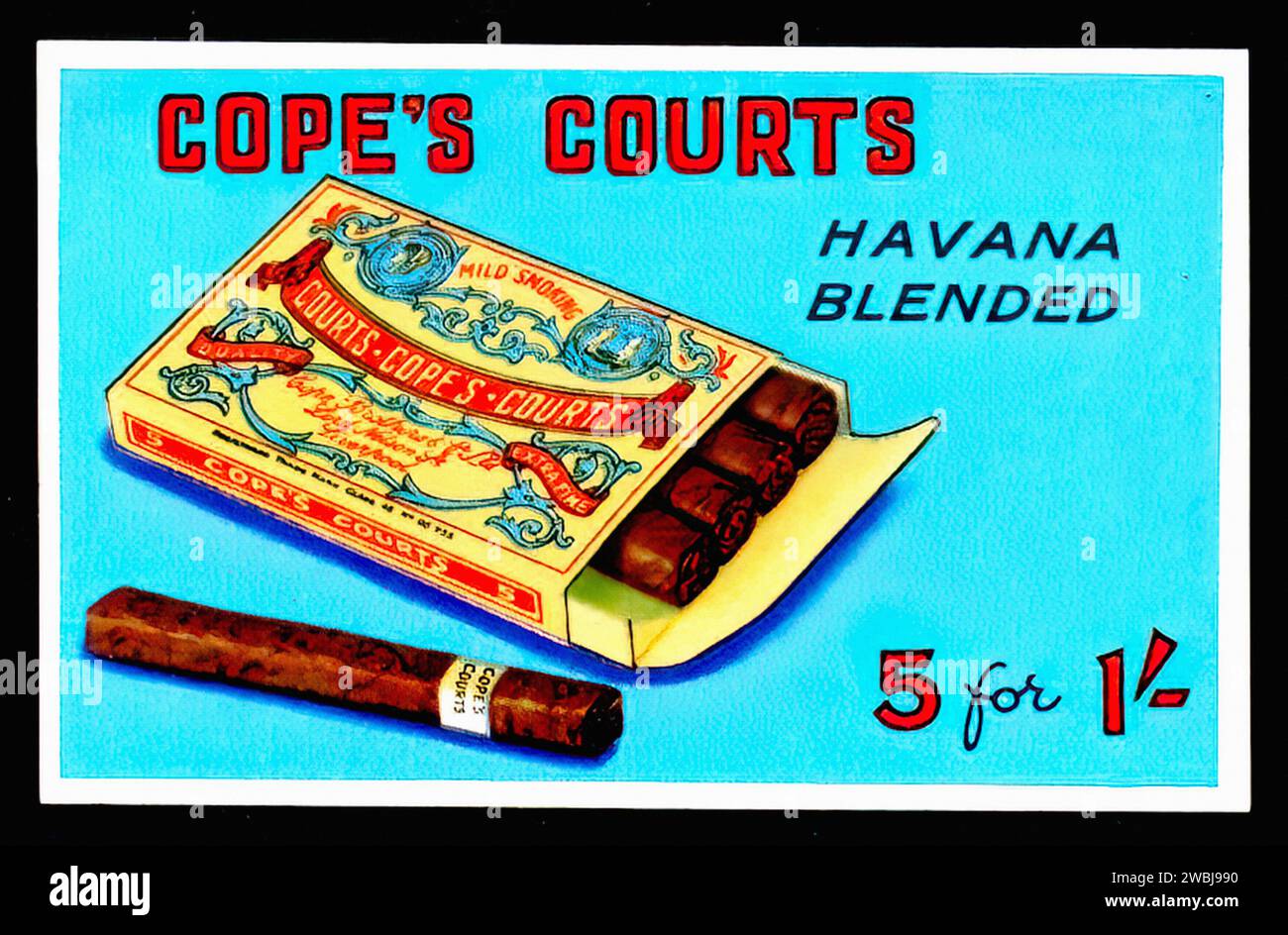 Cope's Courts Cigars - Vintage Cigarette Card Illustration Stock Photo ...