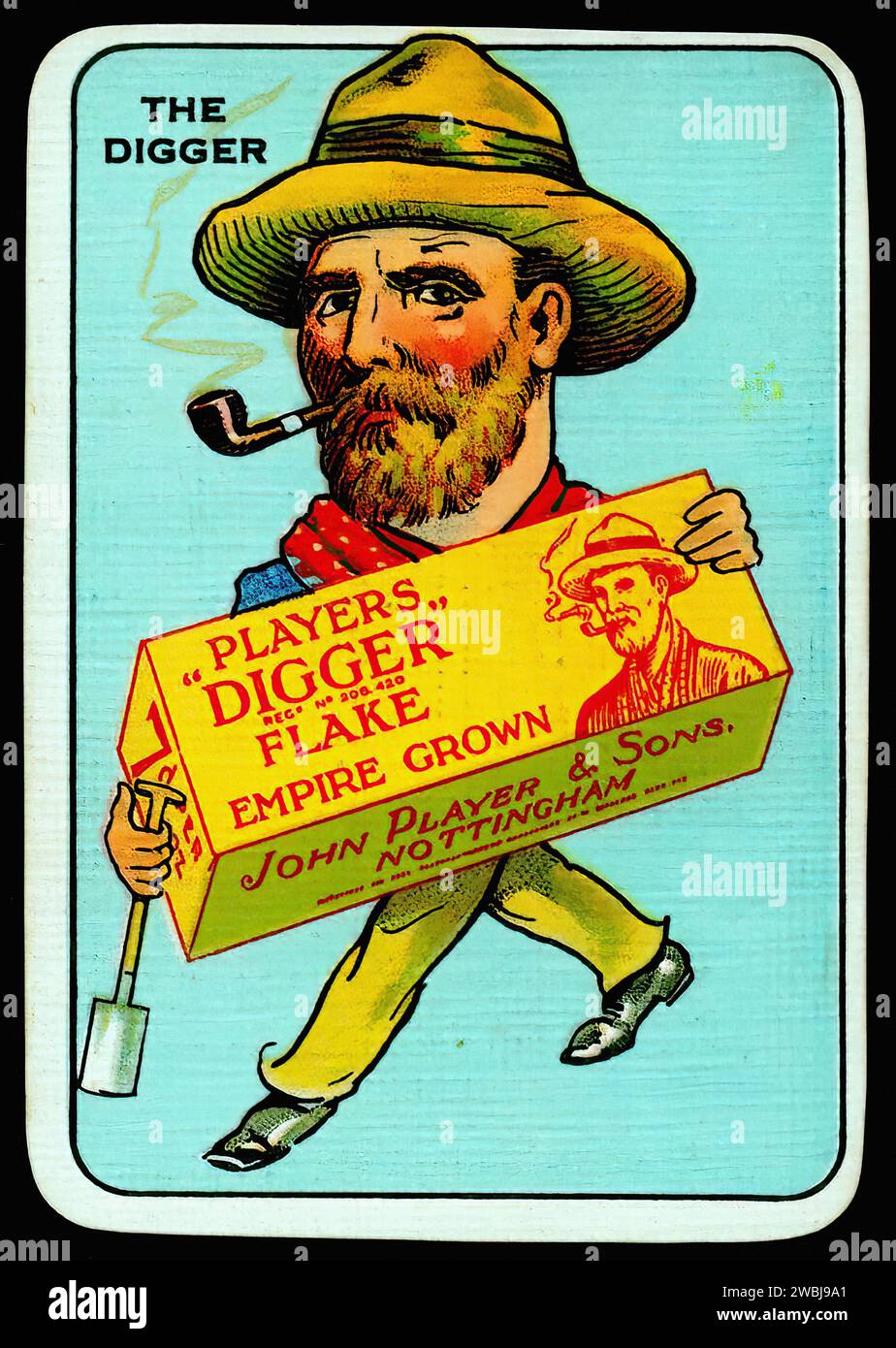 Digger Flake Tobacco - Vintage Snap Cards Illustration Stock Photo - Alamy