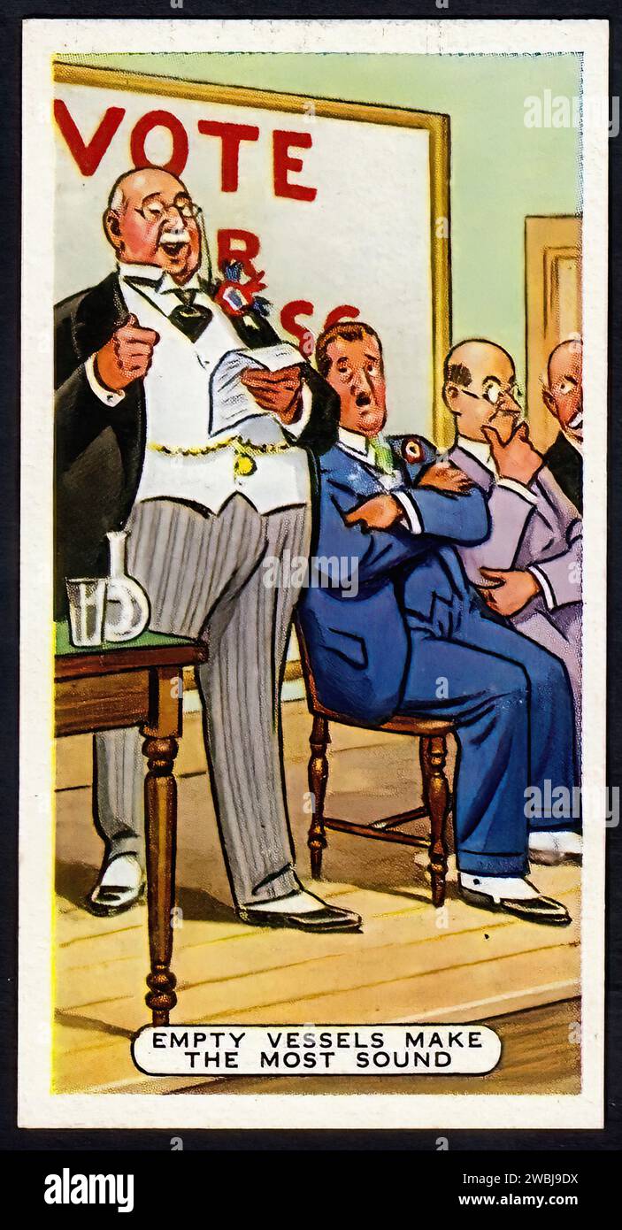 Empty Vessels Make the Most Sound - Vintage Cigarette Card Illustration ...