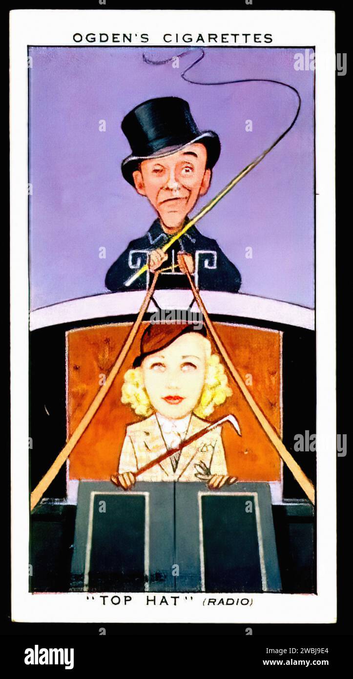 Fred Astaire & Ginger Rogers - Vintage Cigarette Card Illustration ...