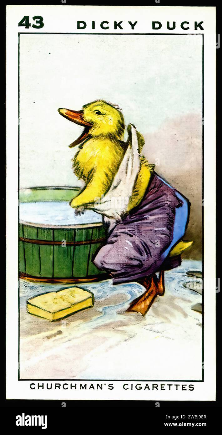 Frisky Dicky Duck - Vintage Cigarette Card Illustration Stock Photo - Alamy