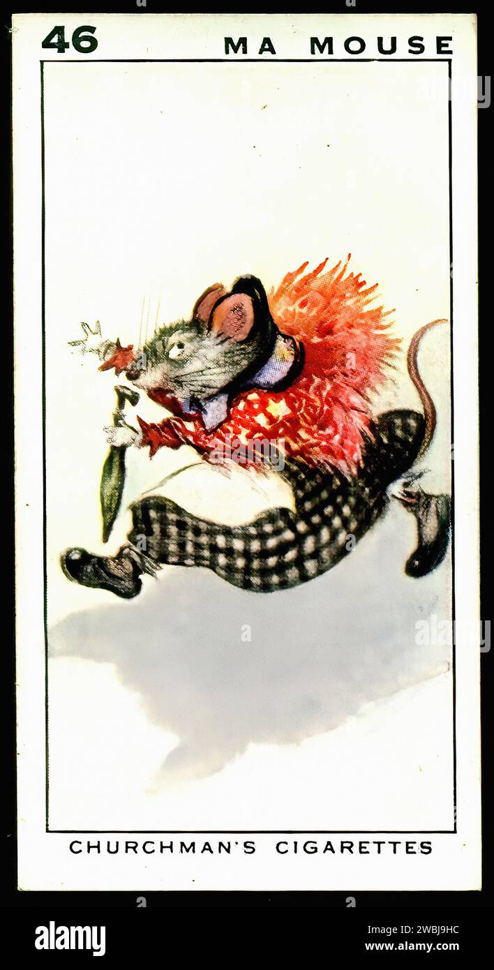 Frisky Ma Mouse - Vintage Cigarette Card Illustration Stock Photo - Alamy
