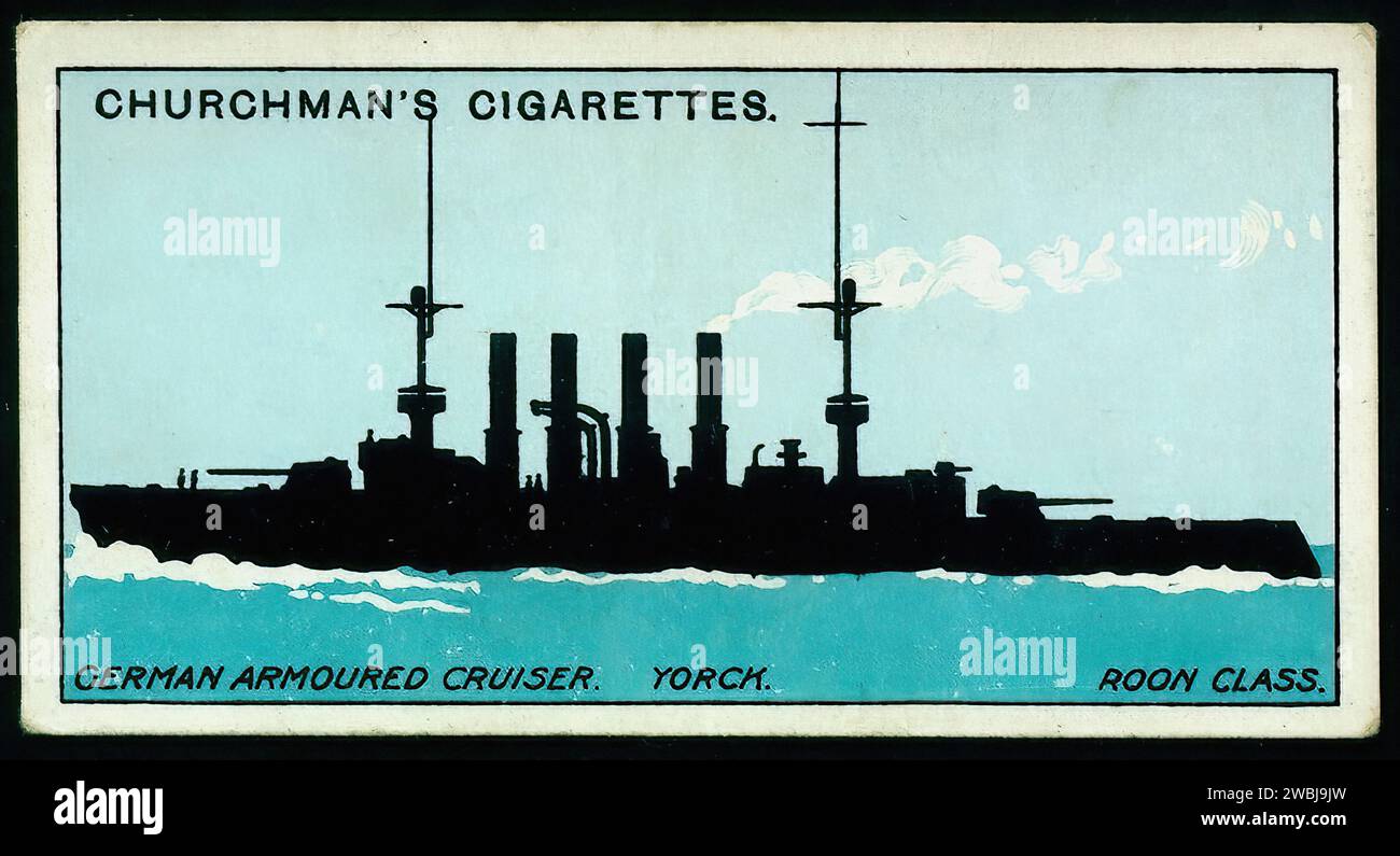 German Armoured Cruiser, Roon Class - Vintage Cigarette Card ...