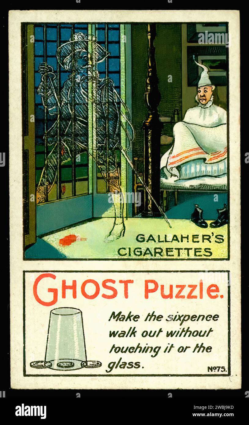 Ghost Puzzle - Vintage Cigarette Card Illustration Stock Photo - Alamy