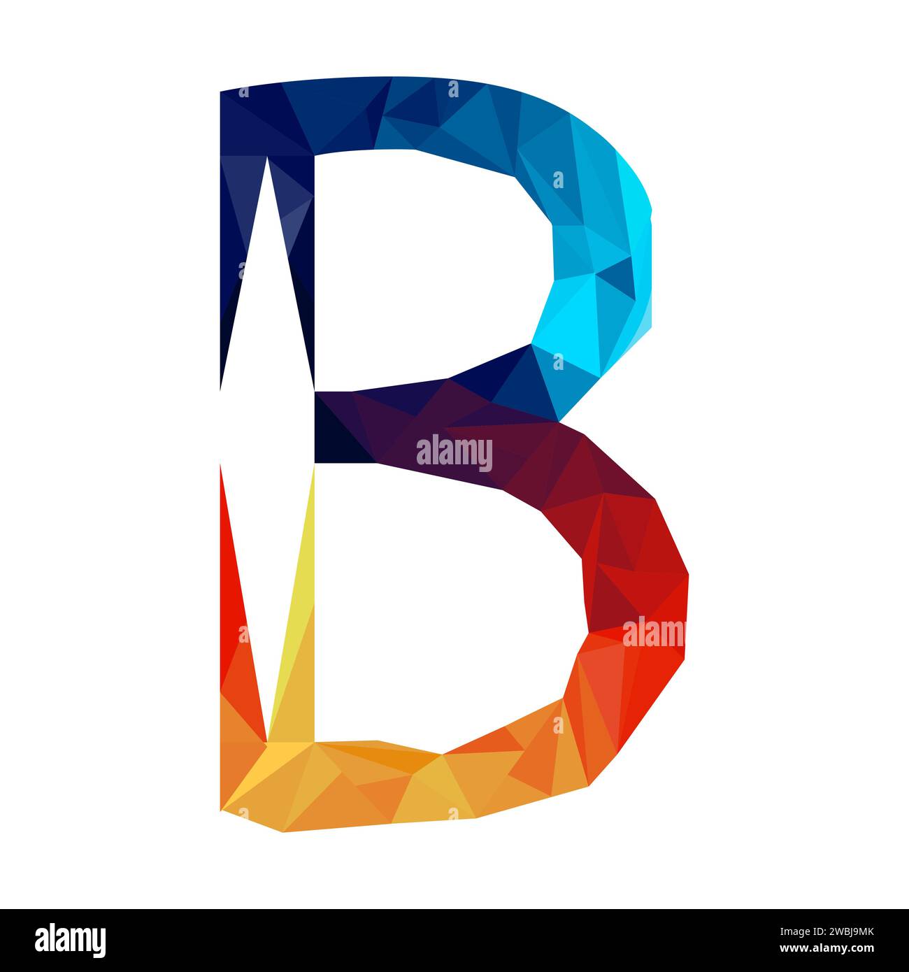 Polygonal letter B logo. Mosaic of alphabet. Triangles, Letter from geometric shapes Stock ...